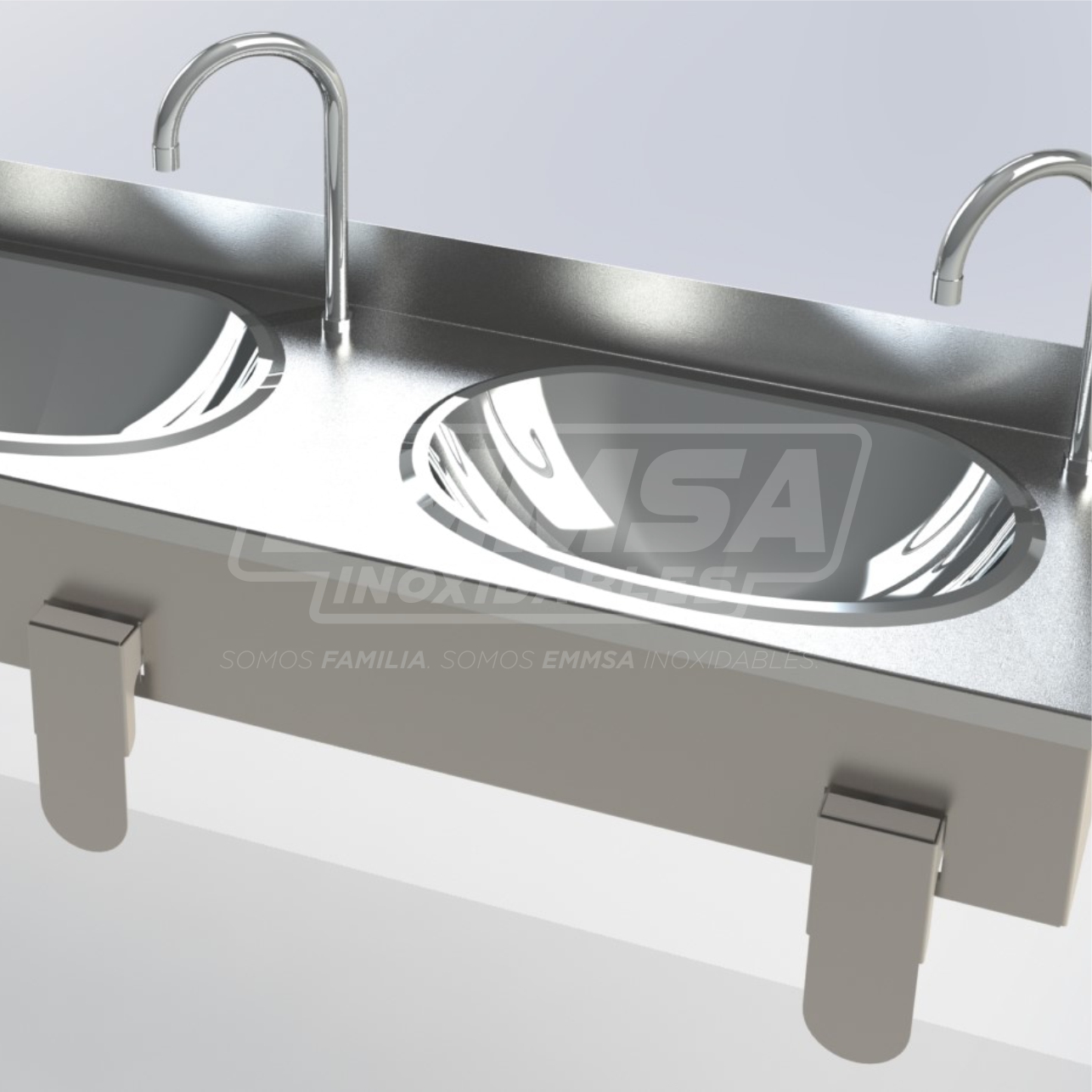 Lavamano doble de amurar - Bacha grande