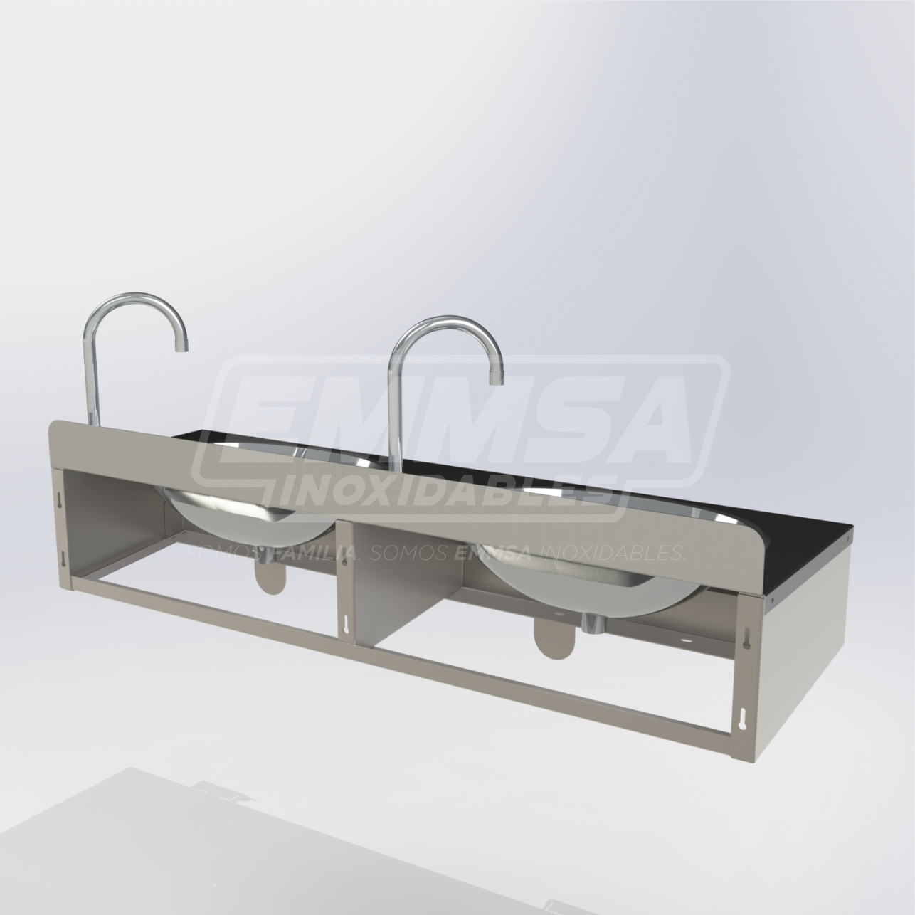 Lavamano doble de amurar - Bacha grande