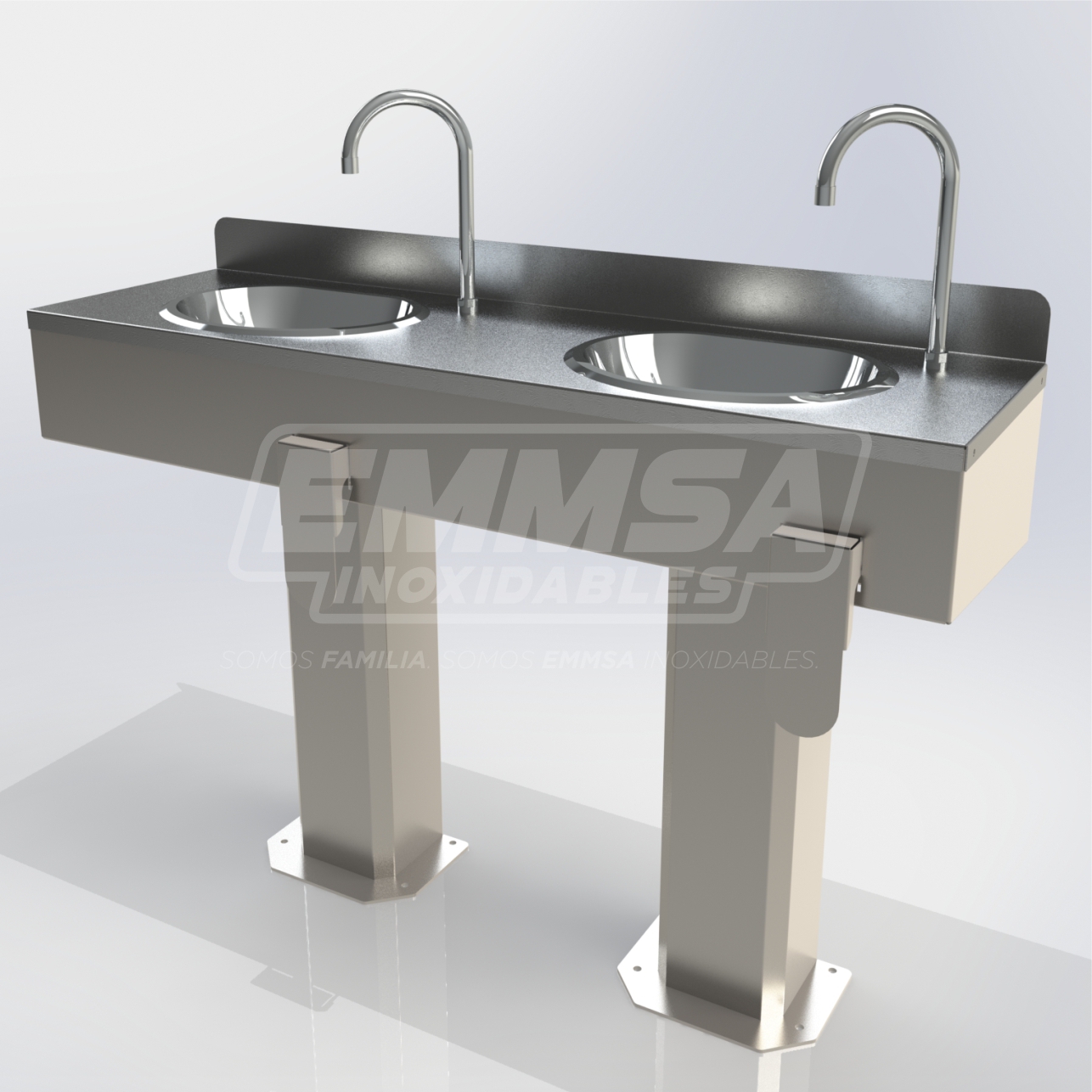 Lavamano doble con pedestal