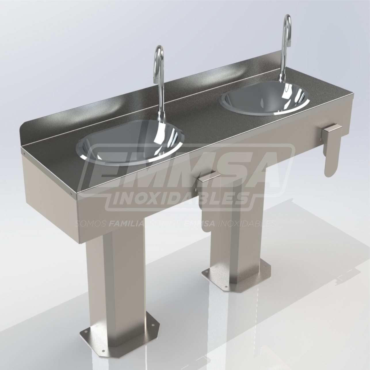 Lavamano doble con pedestal