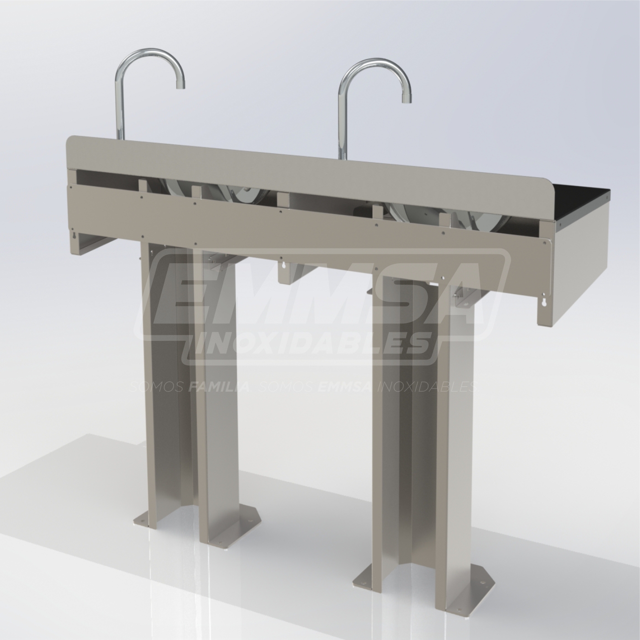 Lavamano doble con pedestal